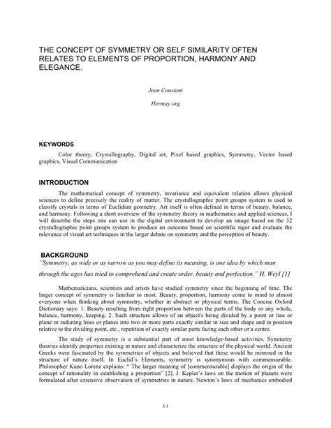 Pdf Symmetry In Mathematics Physics And Art