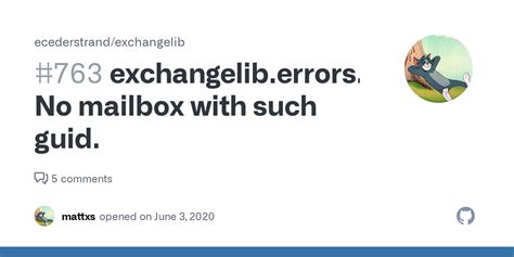 Exchangelib Errors ErrorNonExistentMailbox No Mailbox With Such Guid Issue