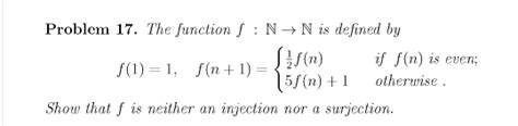 solved problem 17 the function f n n is defined by if