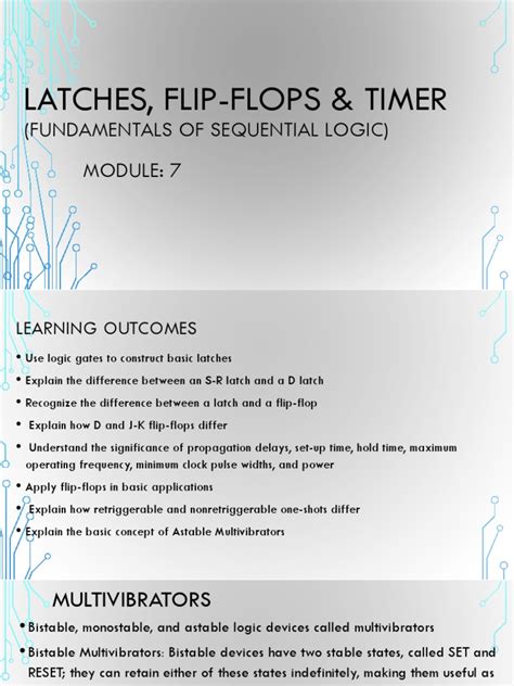 Latches Flip Flops Timer Pdf Digital Technology Design