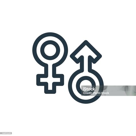 Ikon Vektor Gender Terisolasi Pada Latar Belakang Putih Kerangka Ikon