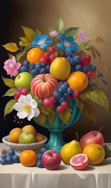 Premium Photo Basket With Fruits Berries Citrus Fruits