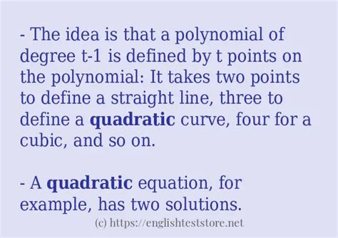 Quadratic Sentence Examples Englishteststore Blog