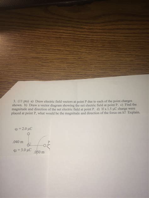 Solved Draw Electric Field Vectors At Point P Due To Each Of