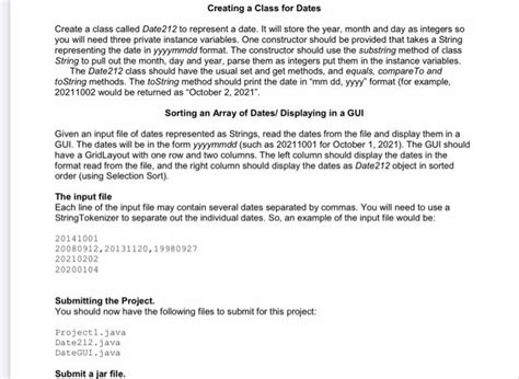 Solved A Creating A Class For Dates Create A Class Called