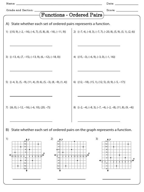 Functions Ordered Pairs Pdf Mathematical Relations Graph Theory