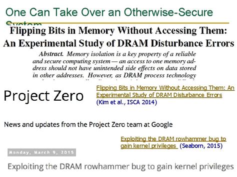 The DRAM Row Hammer Problem And Its Reliability