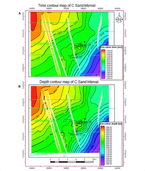 A Time Contour Map Of C Interval Lower Goru Formation B Depth