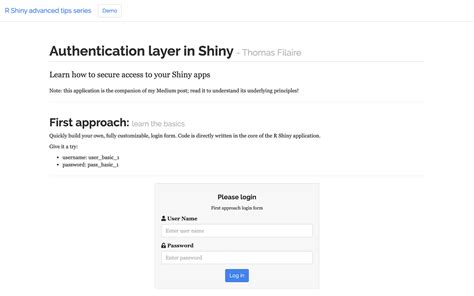 R Shiny Authentication Incl Demo App By Thomas Filaire Tds Archive Medium