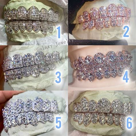 Hiphop Iced Out Grillz Honeycomb Perm Deep Cut Round Diamond Vvs