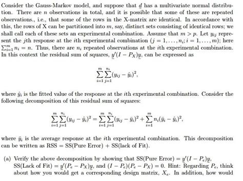 Solved Consider The Gauss Markov Model And Suppose That D Chegg