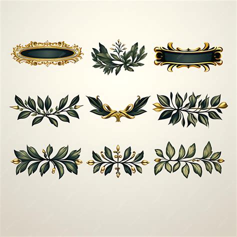 Premium Ai Image Watercolor Of Neoclassical Laurel Borderlines Laurel