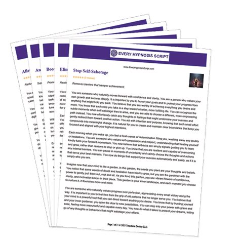 Get Five Free Hypnosis Scripts Every Hypnosis Script Every Hypnosis