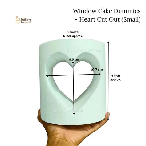 Small Window Cake Dummy Heart Shape Cut Out Cake Display