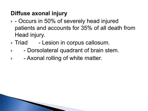 Diffuse Axonal Injury Pptx Death Injury Or Military Conflict