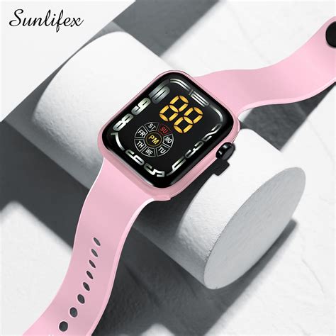 Jual Sunlifex Jam Tangan Wanita Olahraga Tali Silikon Jam Digital Wanita Pria Jam Tangan Cewek