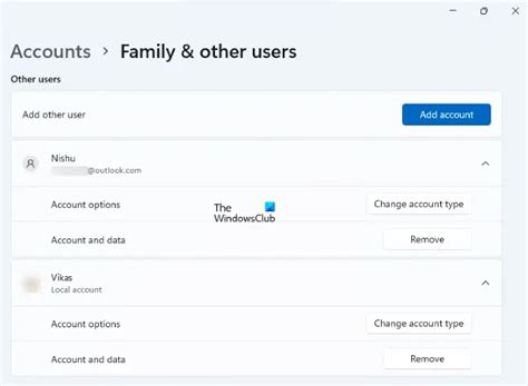 User Accounts Settings In Windows 11