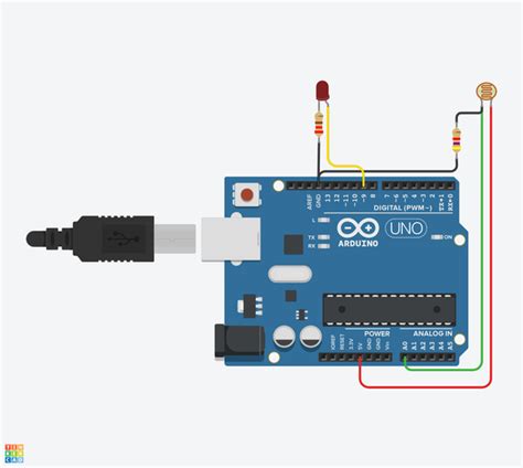Light Sensor Photoresistor With Arduino In Tinkercad Tinkercad