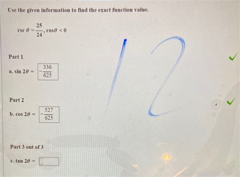 Solved Use The Given Information To Find The Exact Function Chegg