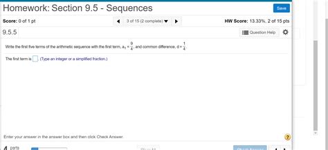 Solved Homework Section 9 5 Sequences Save Score 0 Of 1