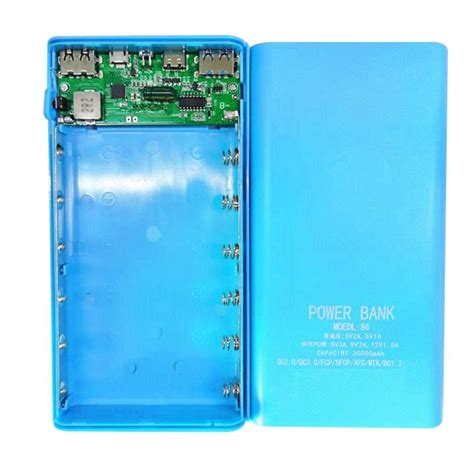 20000mah Power Board For 6x18650 Battery Diy Powerbank Case Blue Bd