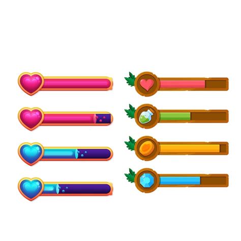 Premium Vector Game Health Bar Ui Asset For Video Game Energy