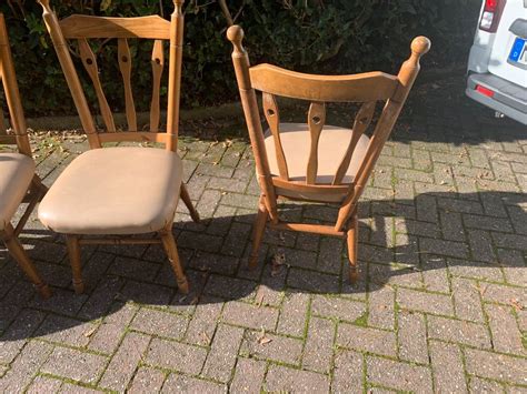 4 Eichenstühle Stuhl Mit Kunstleder Stühle P43 Setpreis In