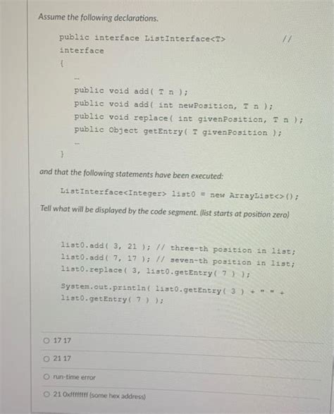 Solved Assume The Following Declarations 17 Public