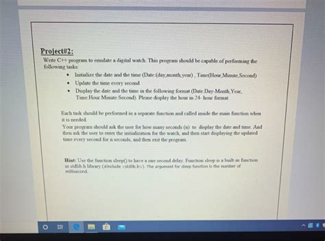 solved project 2 write ch program to emulate a digital