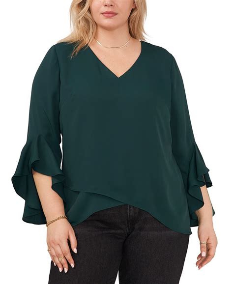 Vince Camuto Plus Size Flutter Sleeve Top Macys