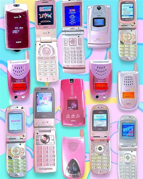 Samsung 2000s Flip Phone Retro Flip Phone Collection Pink Mobile