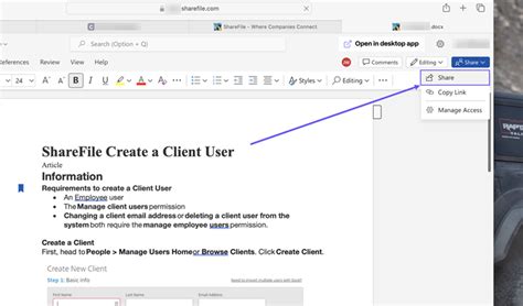 Co Editing A Microsoft Office File In Sharefile For Mac