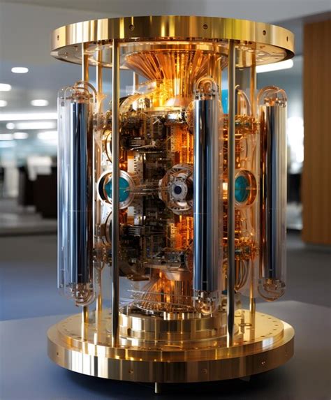 Premium Photo Cylindrical Data Storage Center Quantum Computing