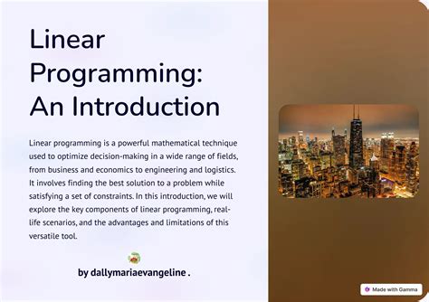 An Introduction To Linear Programming Problem Pdf