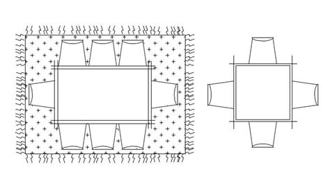 2d Dining Table Block Design In Autocad With Dwg Format