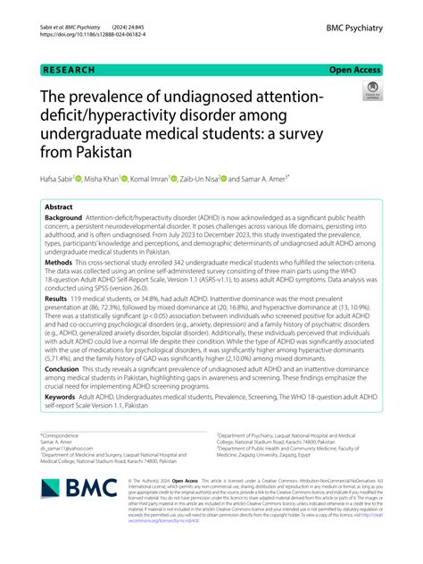 Pdf The Prevalence Of Undiagnosed Attention Deficit Hyperactivity Disorder Among Undergraduate