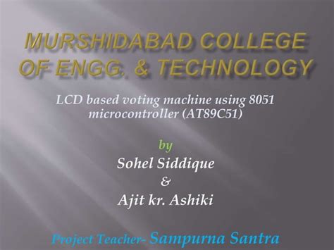 Lcd Based Voting Machine Using 8051 Microcontroller Pptx