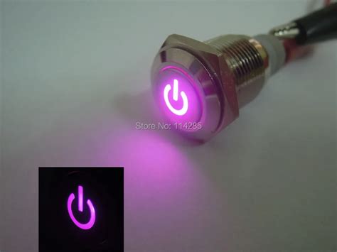 Aliexpress Com Buy 1pc 16mm 12V 3A Car Auto Purple LED Metal Switch Latching Push Button ON