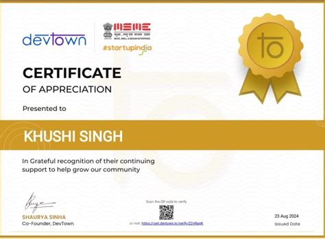 Startupindia Community Devtown Innovation Entrepreneurship Khushi Singh