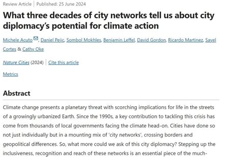 Daniel Pejic On Linkedin New Article Just Published In Nature Cities