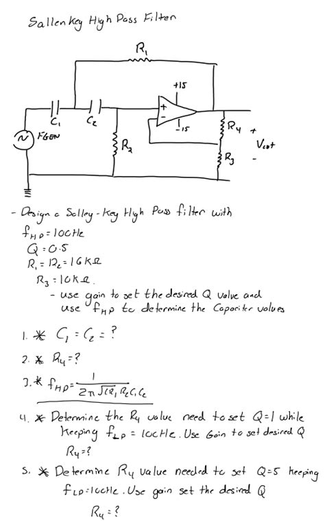 sallen key high pass filten design a solley key