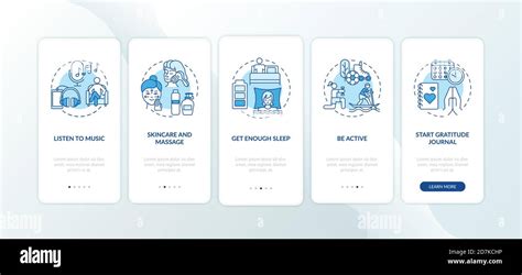 Self Care Practices Onboarding Mobile App Page Screen With Concepts Stock Vector Image And Art Alamy