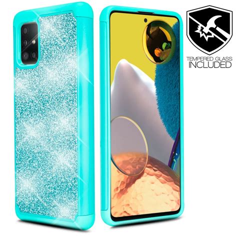 For Samsung Galaxy A51 5g Phone Case Bling Coverglass Screen Protector