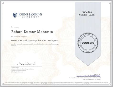 Proud To Share That Ive Officially Earned My Web Development Certification From 𝗝𝗢𝗛𝗡𝗦 𝗛𝗢𝗣𝗞𝗜𝗡𝗦