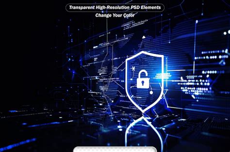 Premium Psd Padlock Of Cyber Security Digital Data Technology Global Network Digital Data