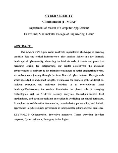 Cybersecurity Cs Notes Cyber Security “j I Mca” Department Of