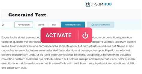 How Do I Activate Lorem Ipsum Lipsum Hub