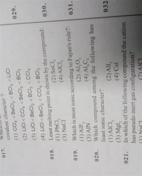 Least Melting Point Is Shown By The Compound Filo