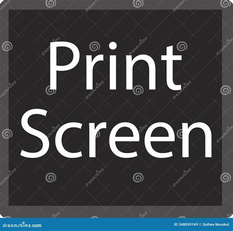 Print Screen Computer Key Button On White Background Flat Style Print