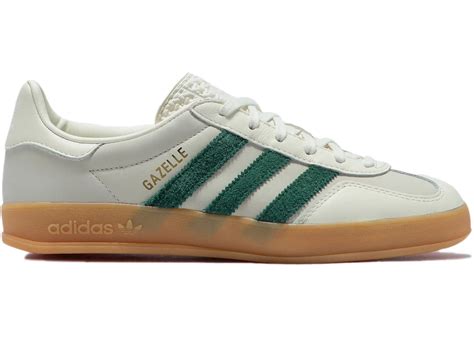 Adidas Gazelle Indoor Emmi Off White Dark Green Mens Id2567 Us
